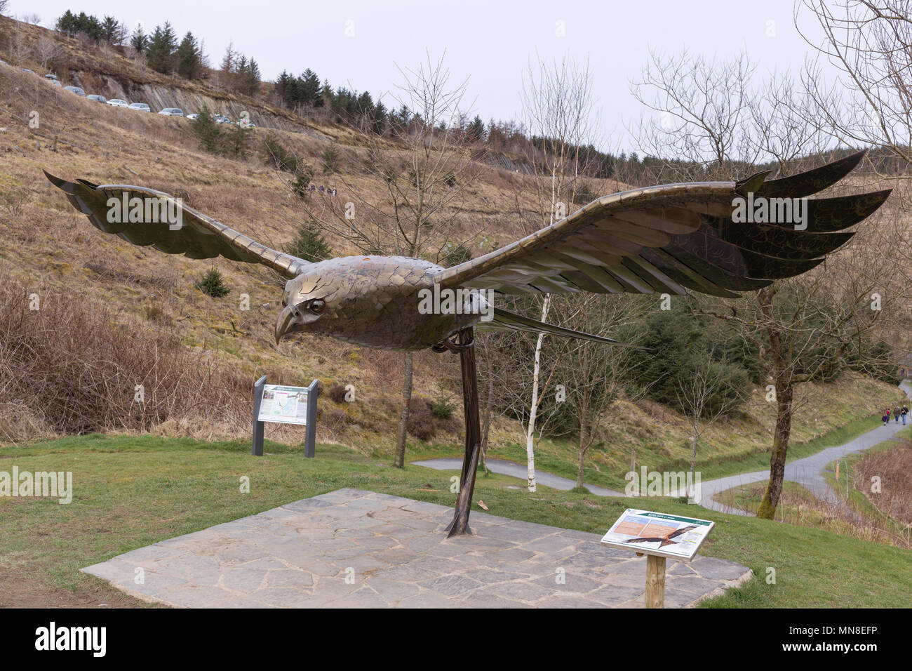 Red Kite sculpture Nant yr Arian Stock Photo - Alamy