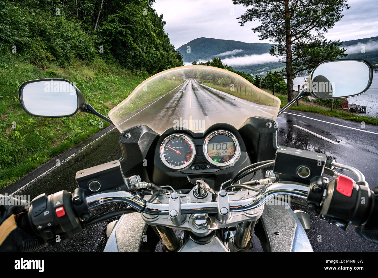First person view motorcyclist riding hi-res stock photography and ...