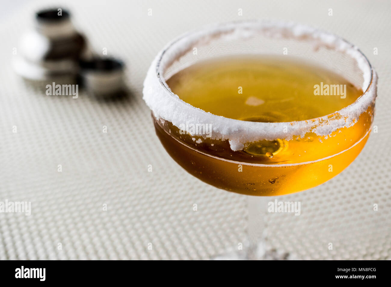 Sidecar Cocktail with a sugar rim. Beverage Concept Stock Photo - Alamy