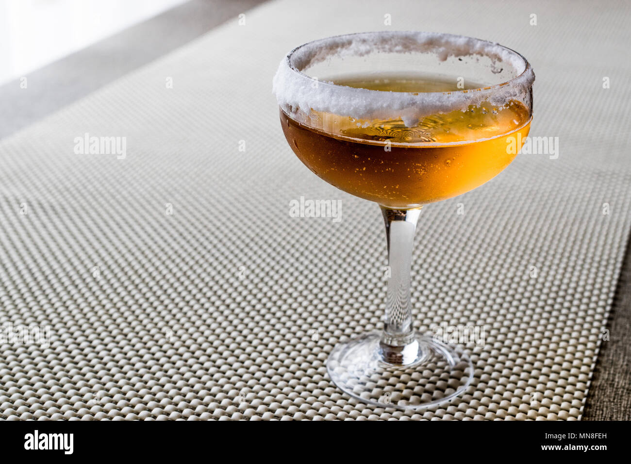 Sidecar Cocktail with a sugar rim. Beverage Concept Stock Photo - Alamy