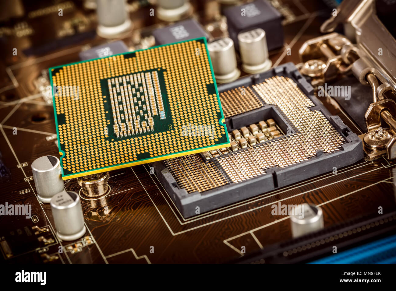 Modern processor and motherboard for a home computer Stock Photo - Alamy