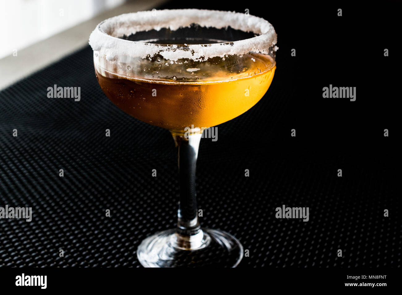Sidecar Cocktail with a sugar rim. Beverage Concept Stock Photo - Alamy