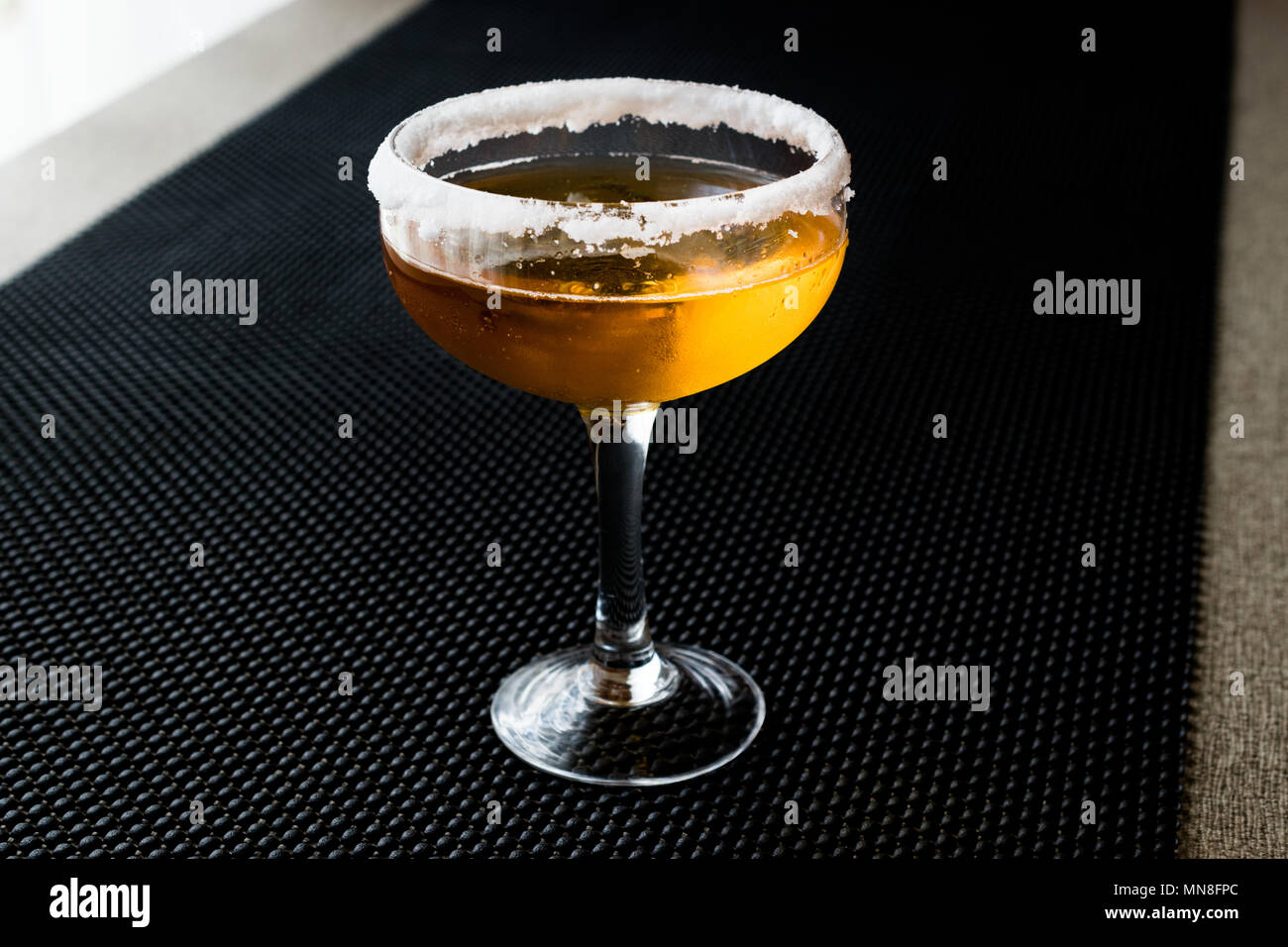 Sidecar Cocktail with a sugar rim. Beverage Concept Stock Photo - Alamy