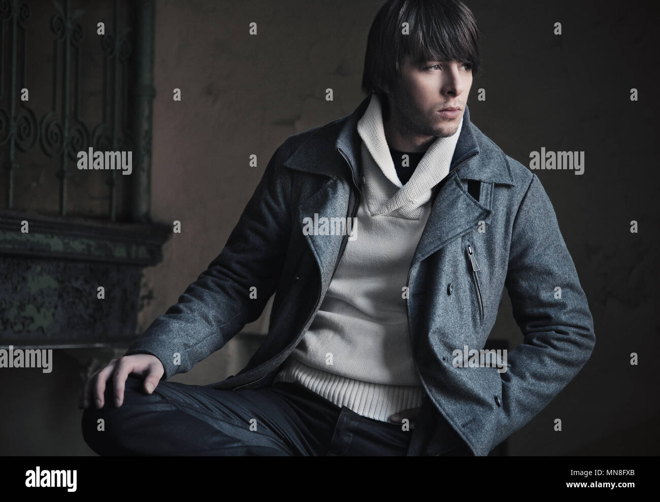 Portrait of a handsome, calm guy Stock Photo - Alamy