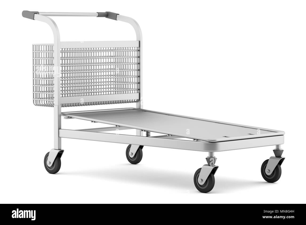 empty large shopping cart isolated on white background. 3d illustration ...
