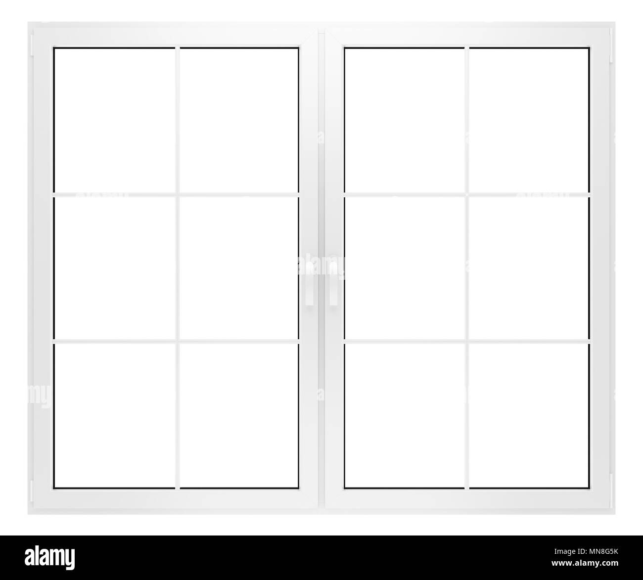 window isolated on white background. 3d illustration Stock Photo - Alamy