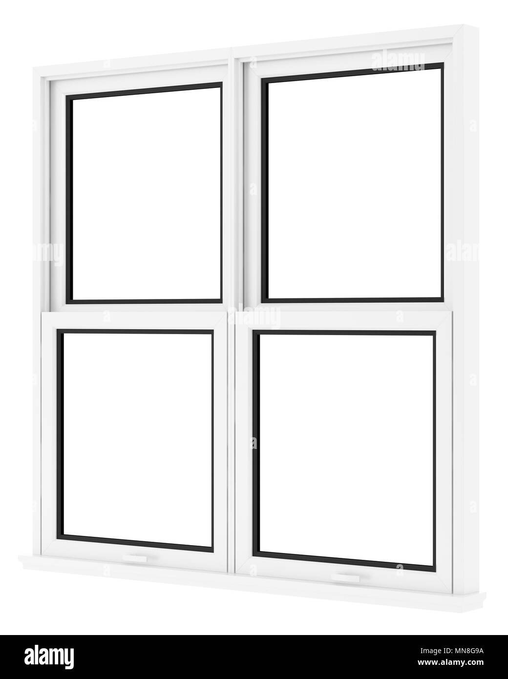 window isolated on white background. 3d illustration Stock Photo - Alamy