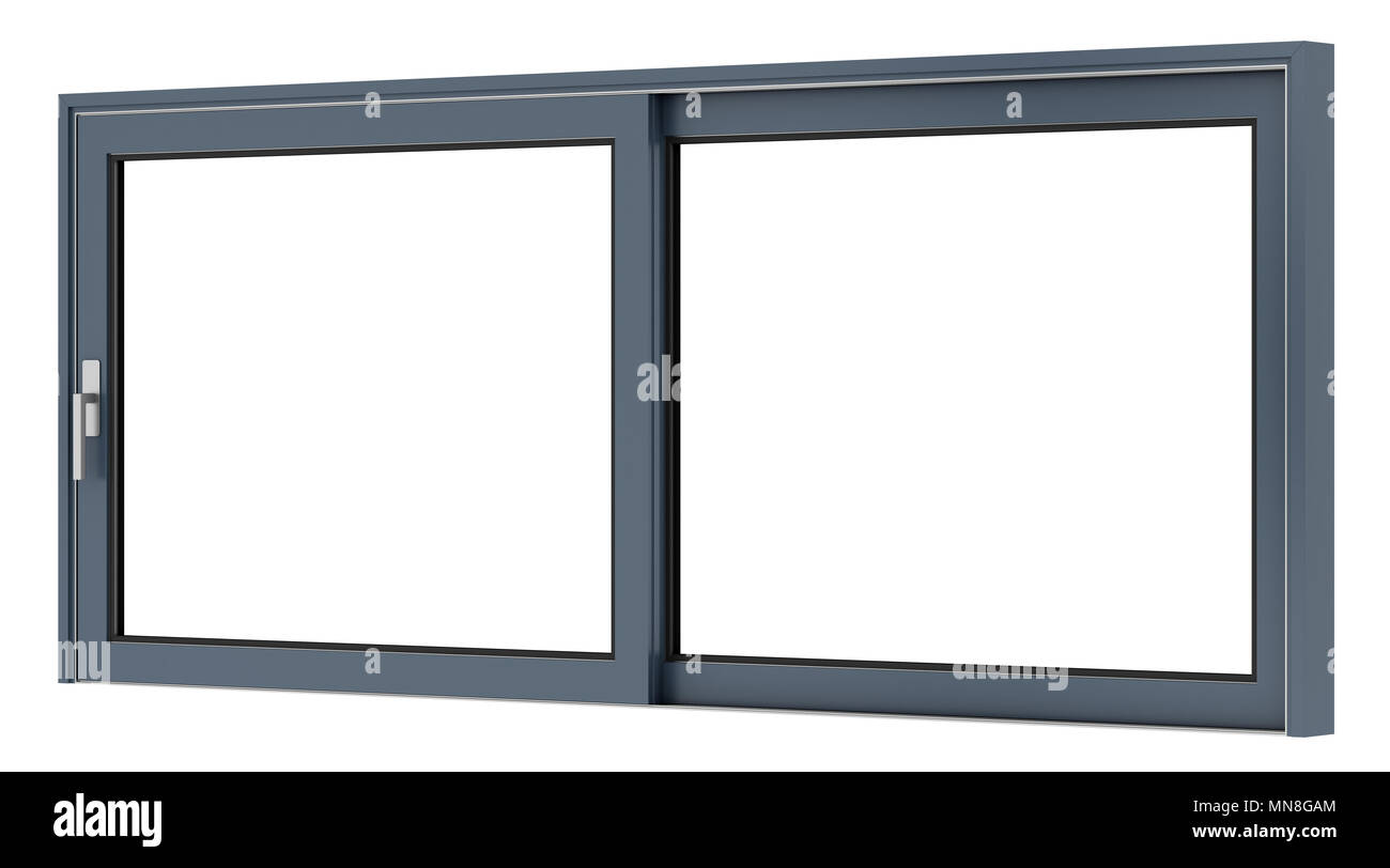 metallic window isolated on white background. 3d illustration Stock ...