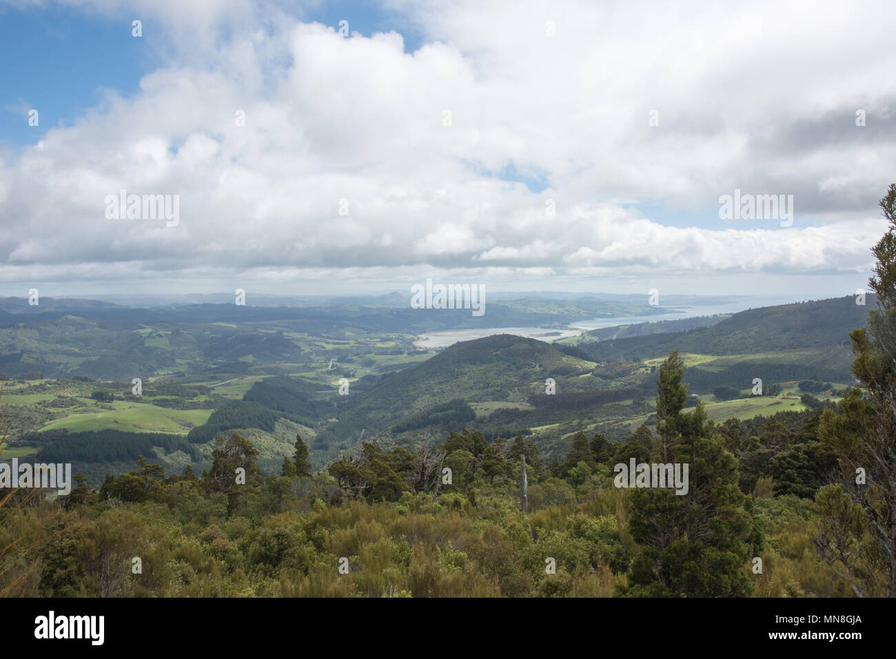 Stunning scenic view overlooking the green, rolling landscape from the ...