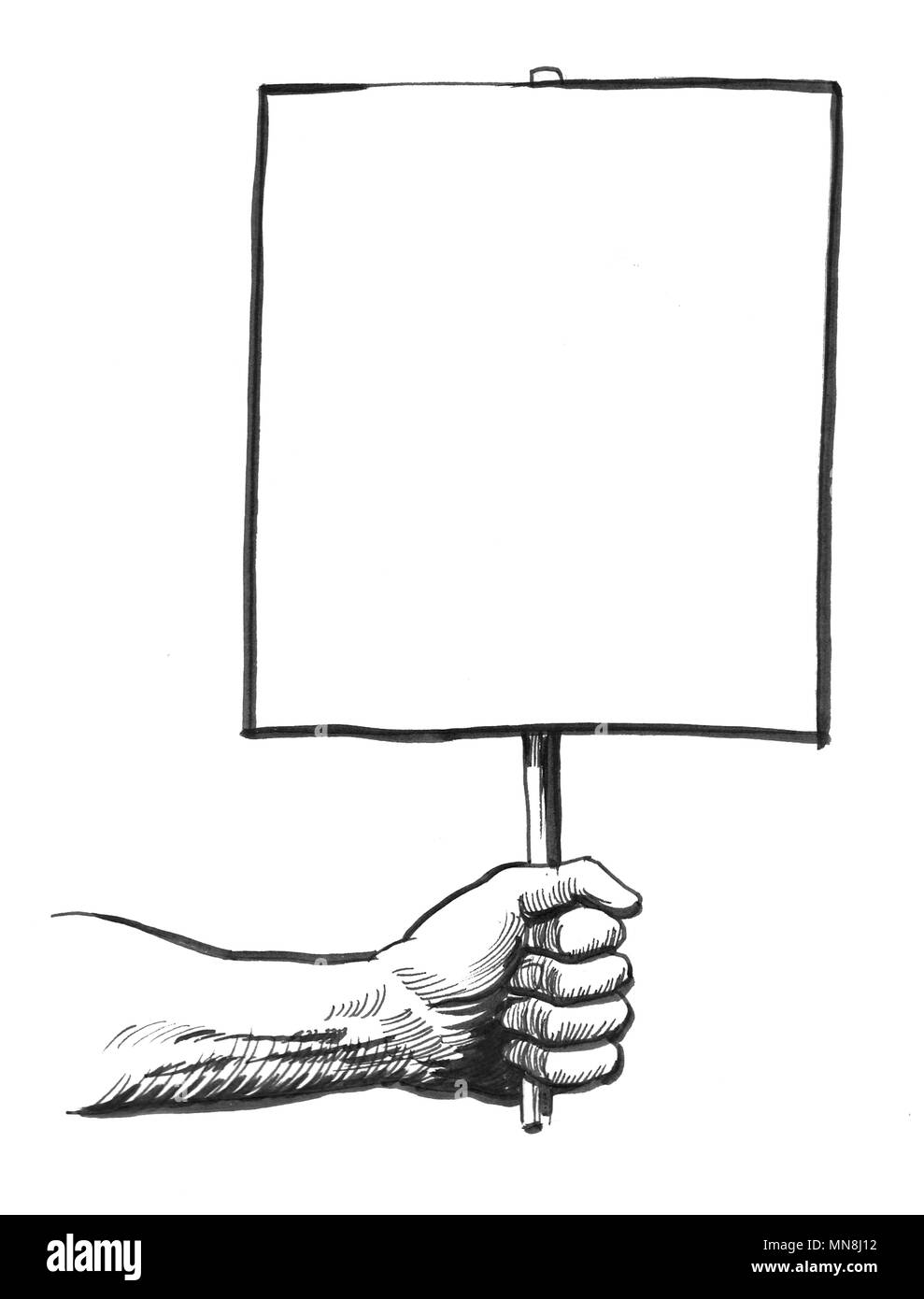 Hand holding a blank sign Stock Photo - Alamy