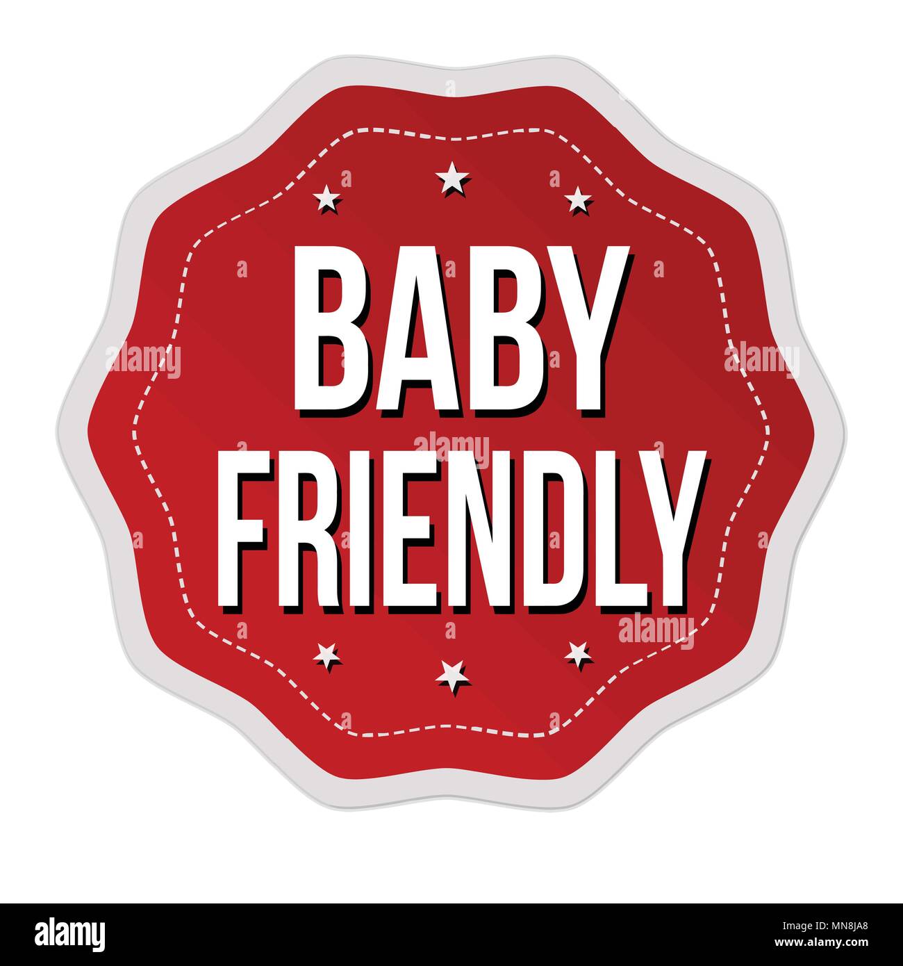 Baby friendly label or sticker on white background, vector illustration ...