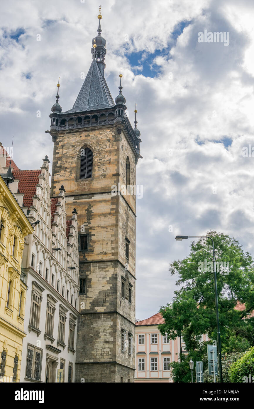 Tower of New Town hall in Prague Stock Photo - Alamy