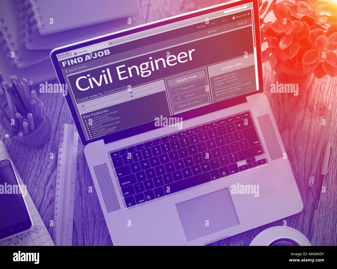 Job Opening Civil Engineer. 3D Stock Photo - Alamy