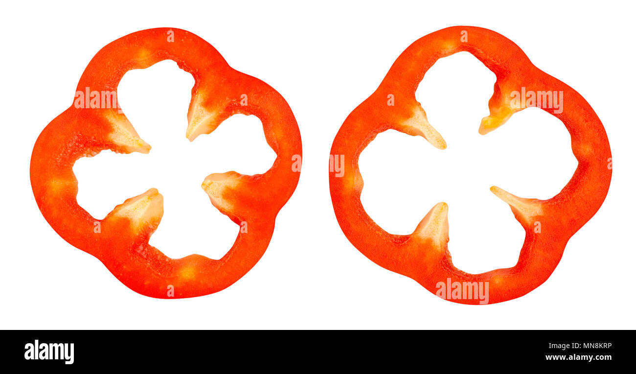 sliced bell pepper path isolated Stock Photo - Alamy