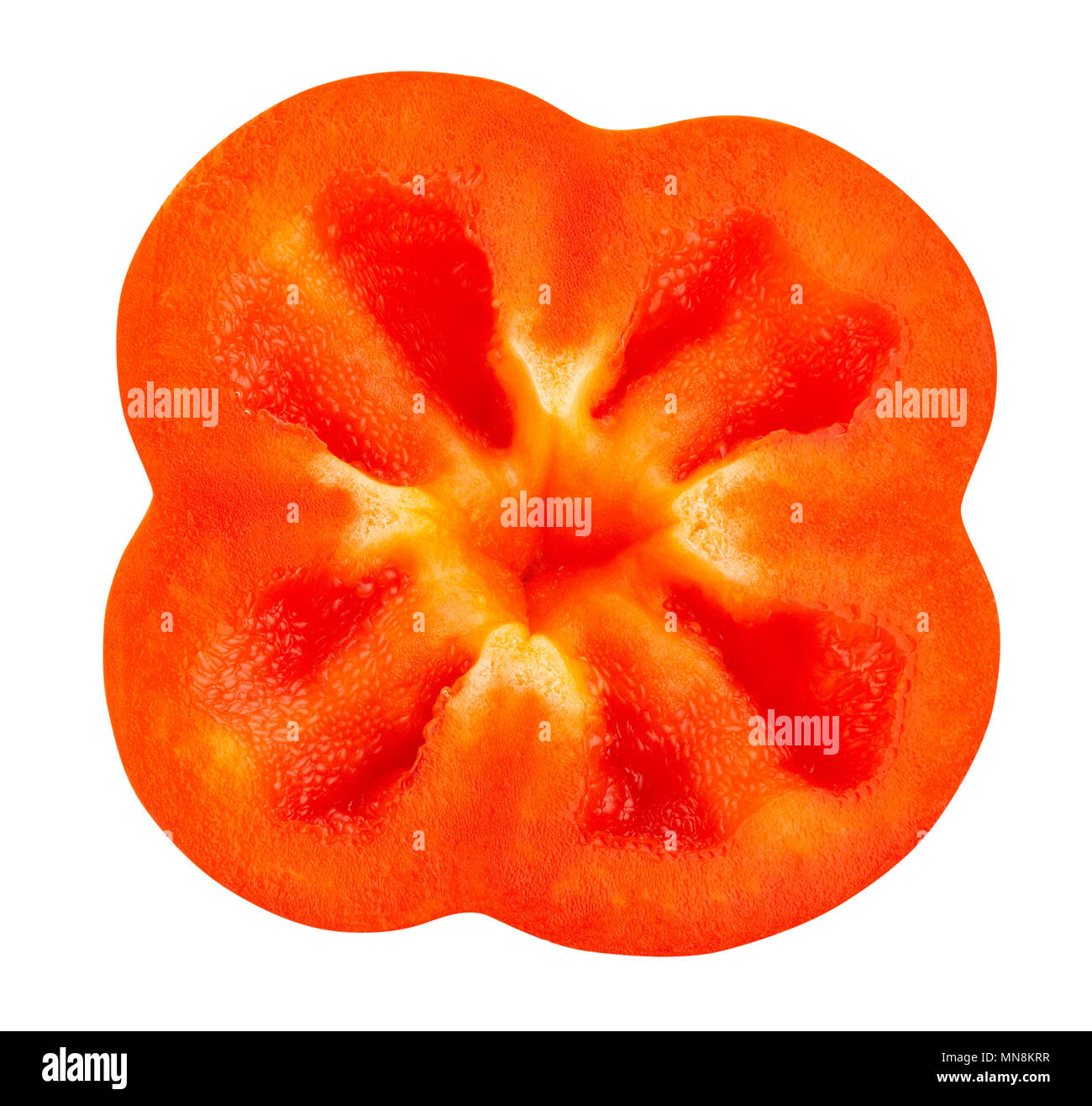 sliced bell pepper path isolated Stock Photo - Alamy