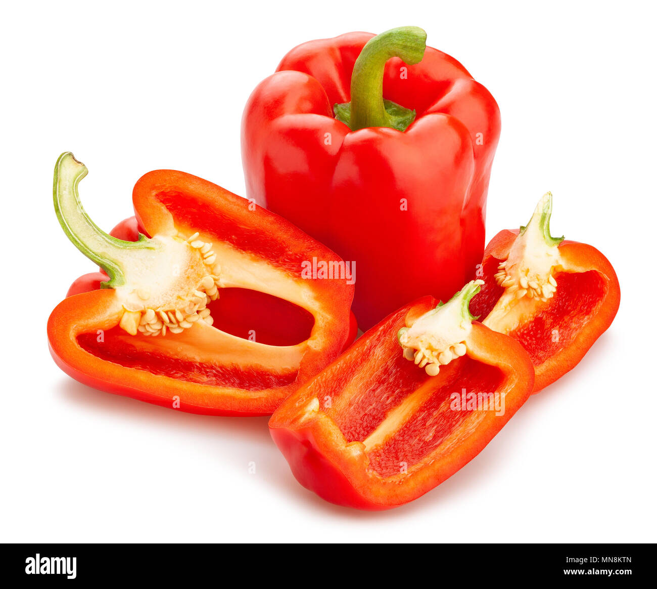 sliced bell pepper path isolated Stock Photo - Alamy