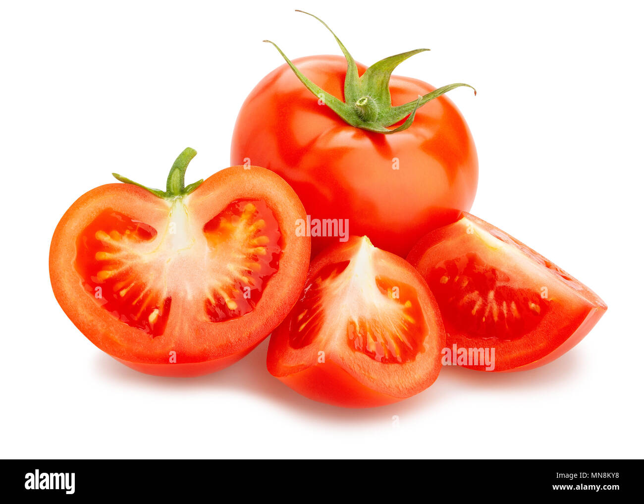 sliced tomato path isolated Stock Photo - Alamy