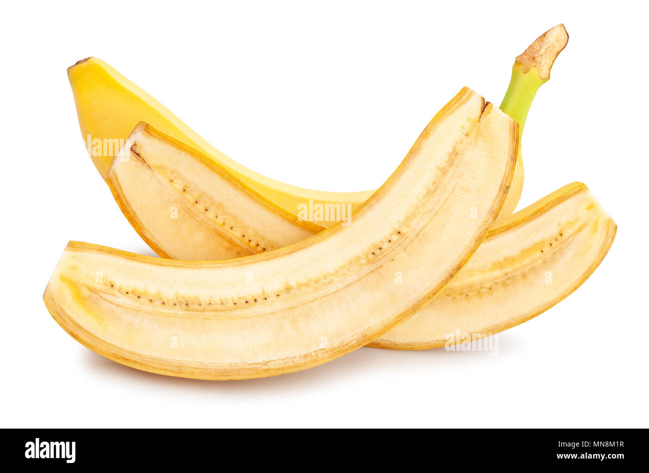 sliced banana path isolated Stock Photo - Alamy