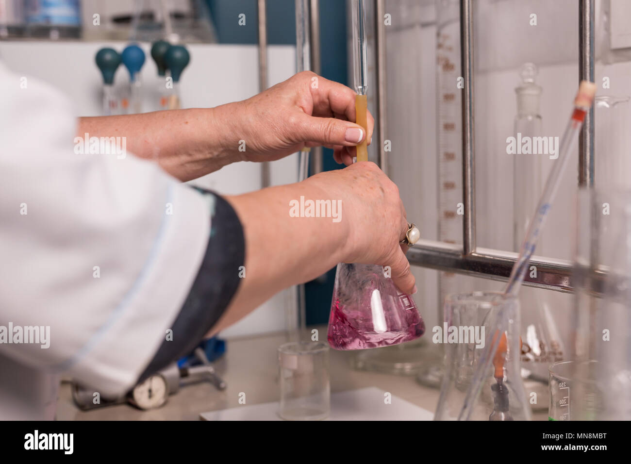 Chemical analysis of mineral water. Biological test of the water Stock ...