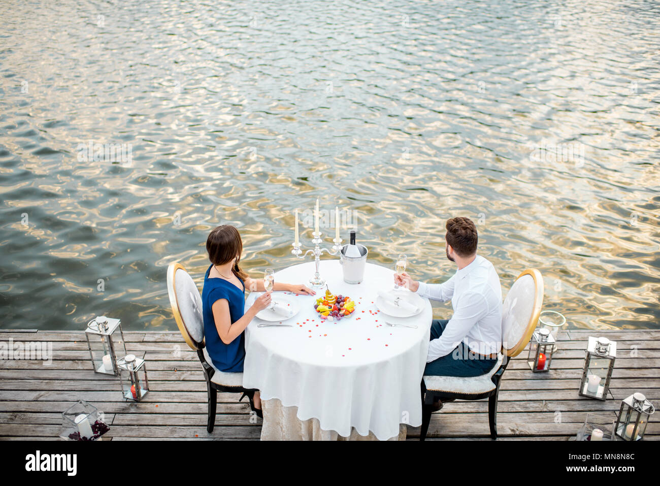 Couple having candlelight dinner hi-res stock photography and images ...