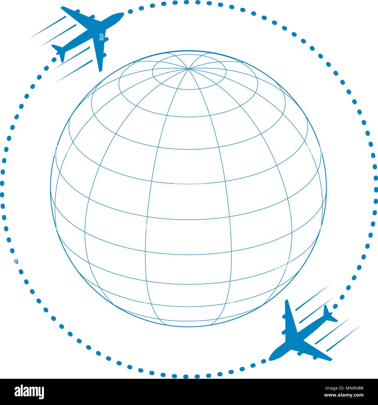 plane and globe Stock Vector Image & Art - Alamy