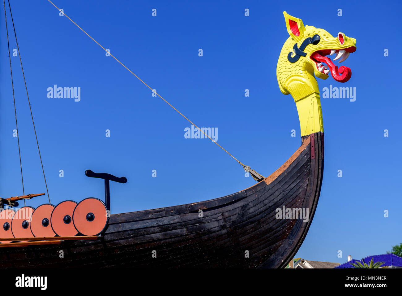 The Hugin, a replica viking ship at Cliffsend near Ramsgate UK Stock ...