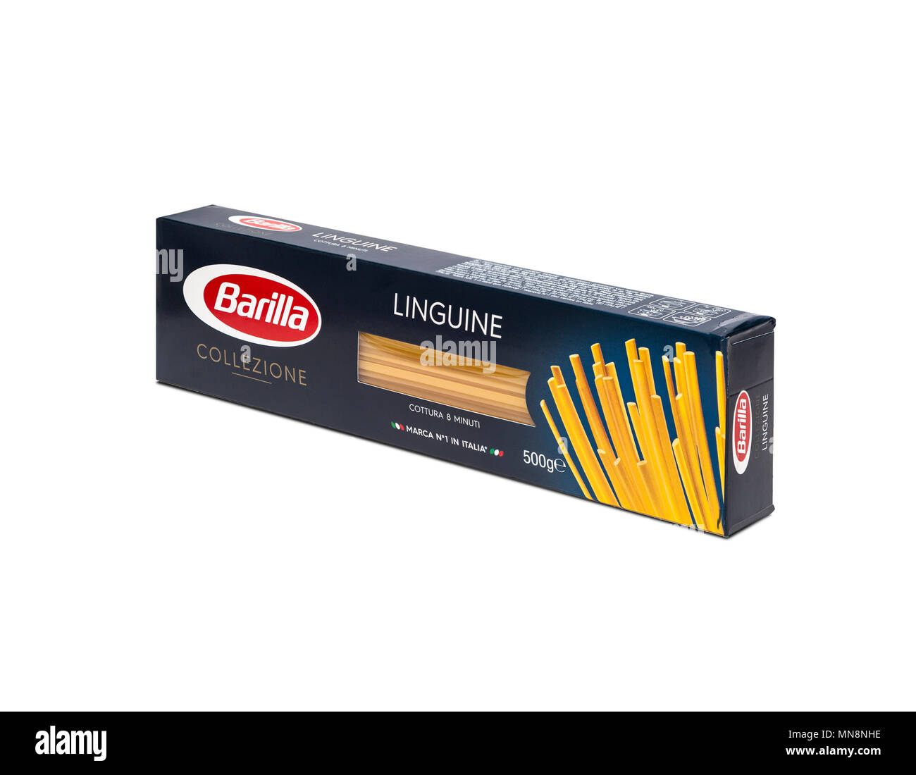 CHISINAU, MOLDOVA - May 15, 2018: Front view of Barilla Spaghetti ...