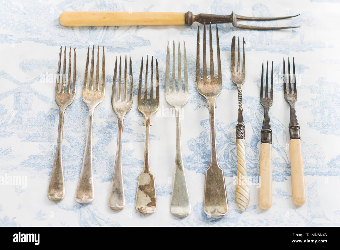 a collection of vintage cutlery Stock Photo - Alamy