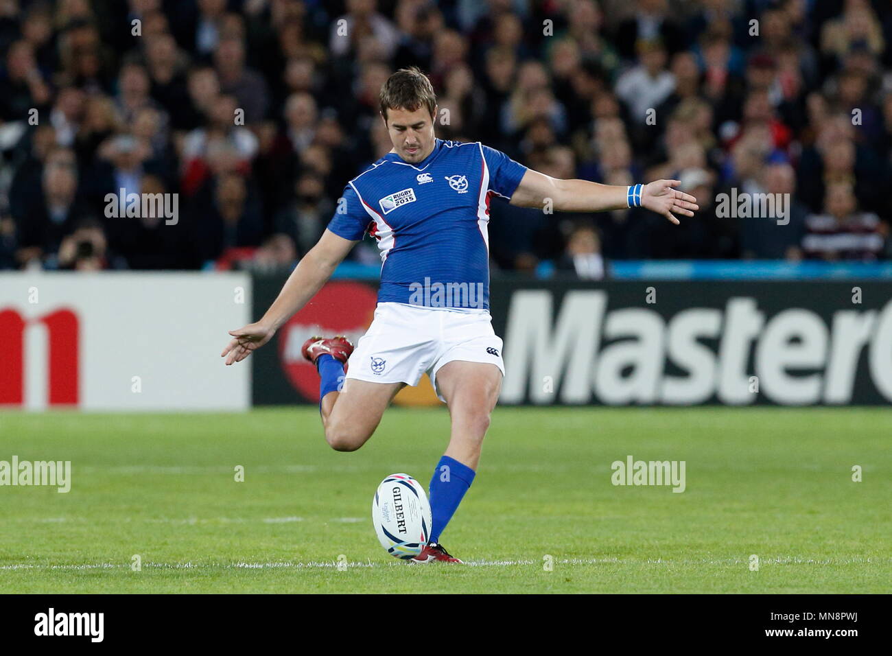 Theuns Kotze Kicks Off For Namibia During The Irb Rwc 2015 Match