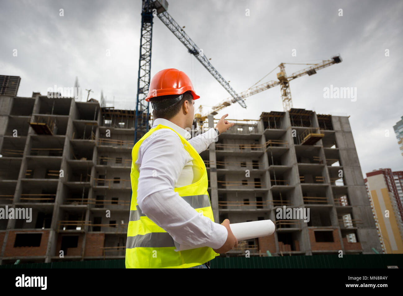 Rear view male expert hi-res stock photography and images - Alamy