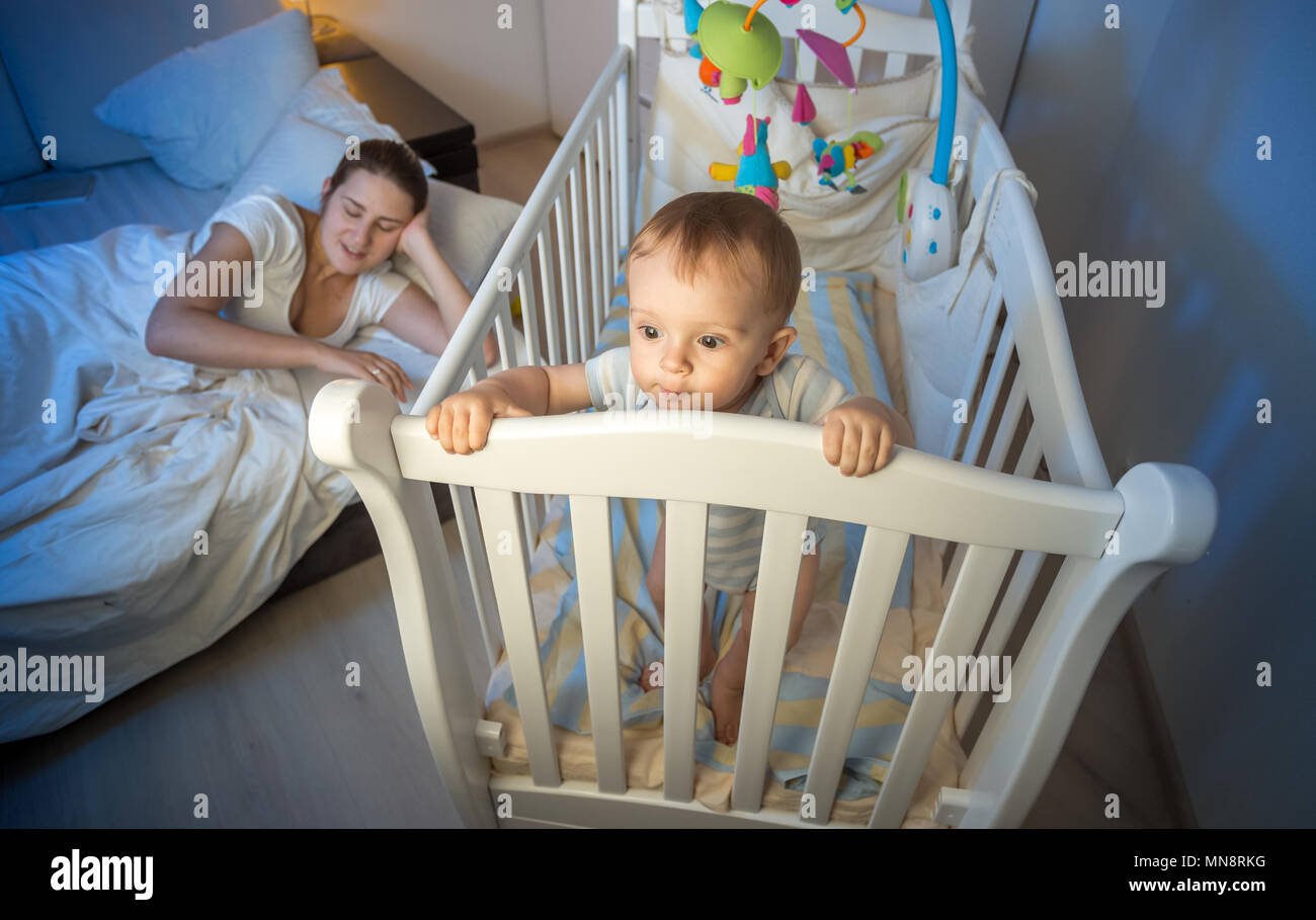 Awake baby cot hi-res stock photography and images - Alamy