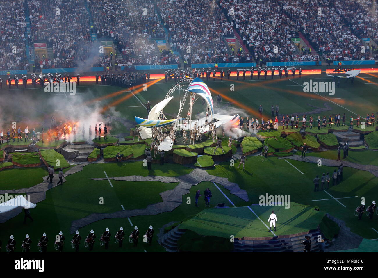 The opening ceremony of the RWC 2015 at Twickenham Stadium followed by ...