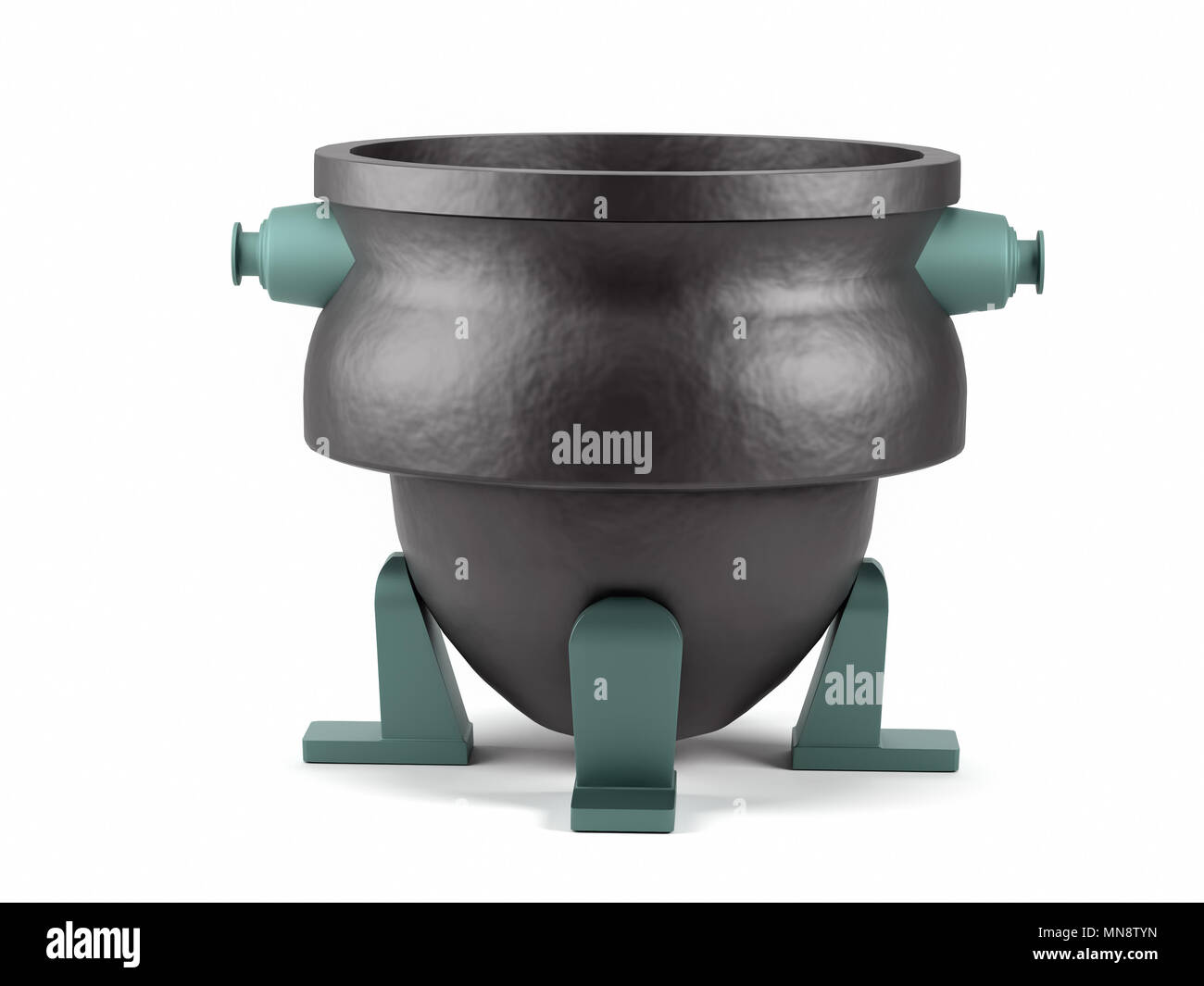 3D rendering of metallurgic chill pot model on white background Stock ...