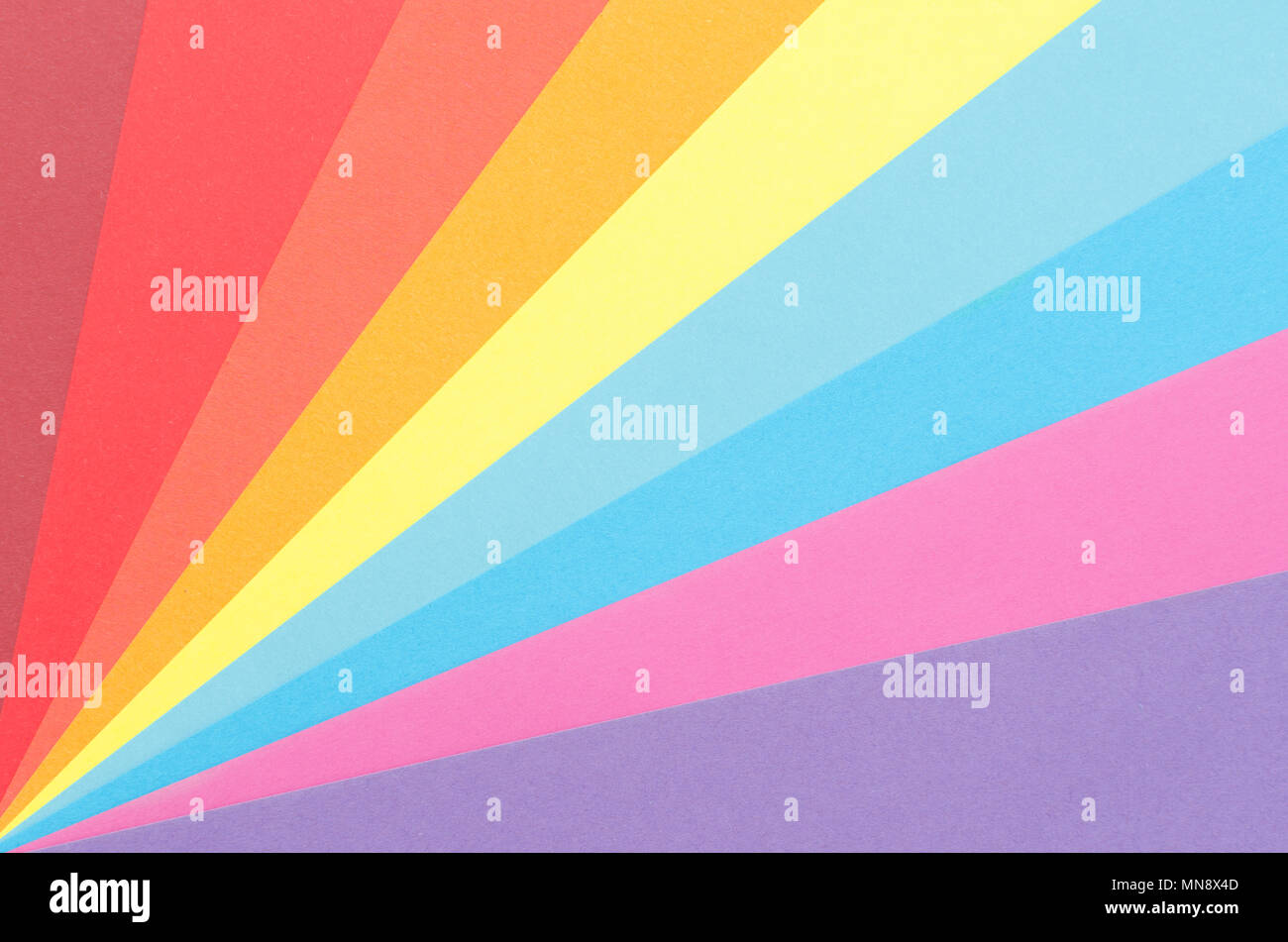 colorful construction paper arranged as diagonal rays Stock Photo - Alamy
