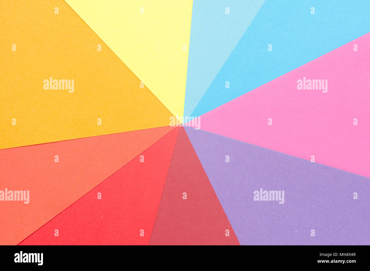 colorful construction paper sheets arranged in a star shape Stock Photo ...