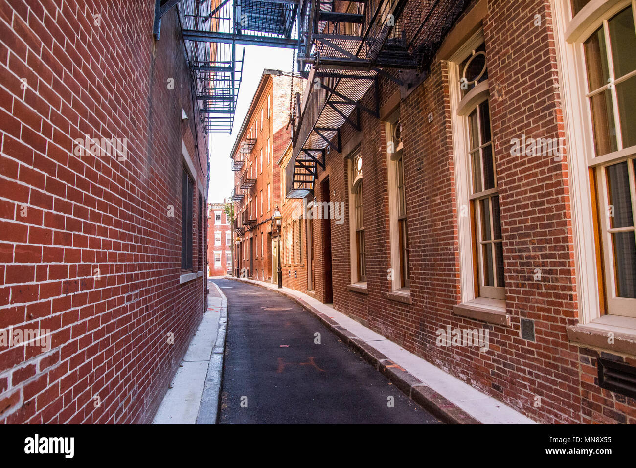 Brick buildings alleys Stock Photo - Alamy