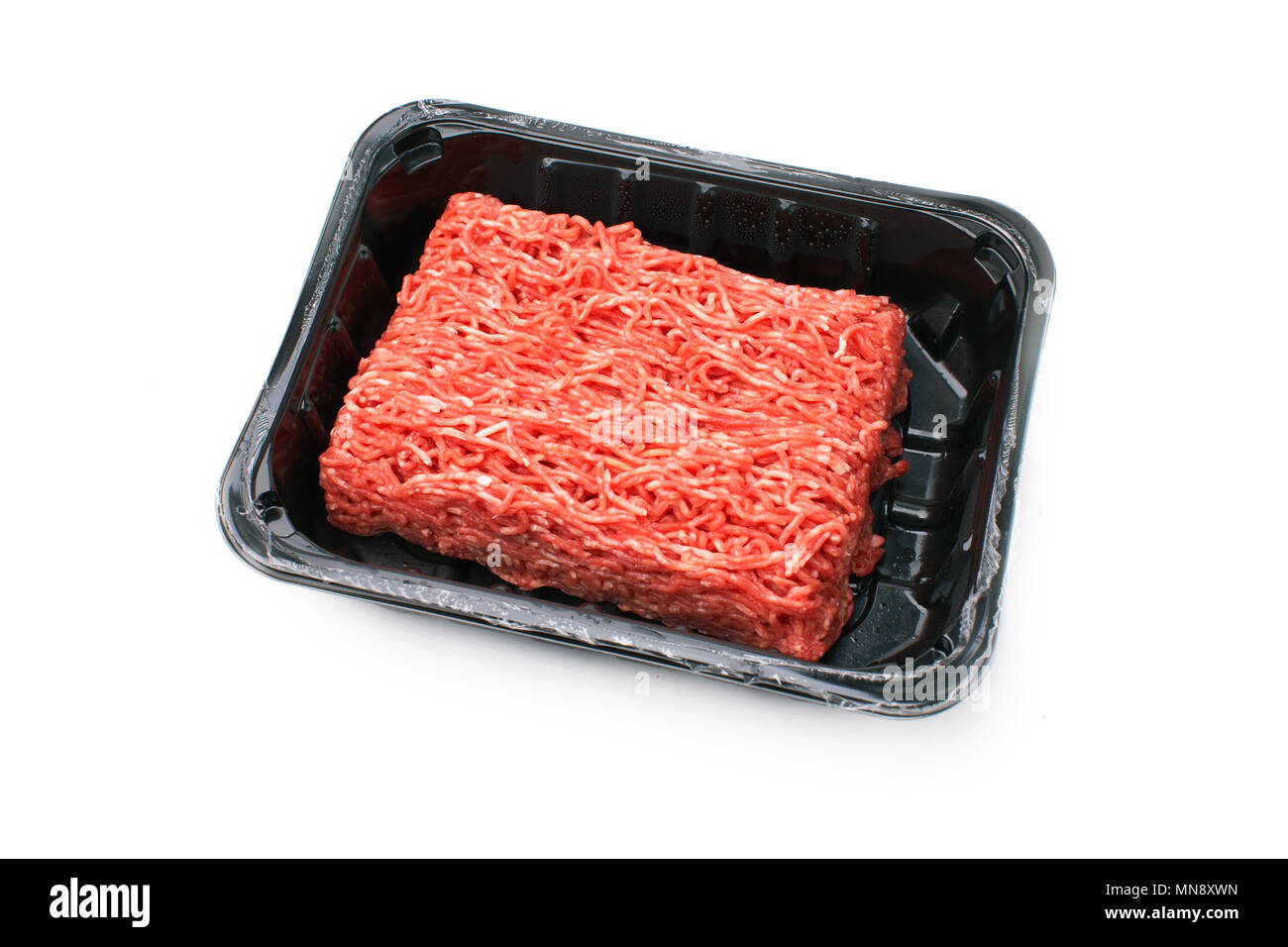 Minced beef in an opened package ready to cook Stock Photo - Alamy