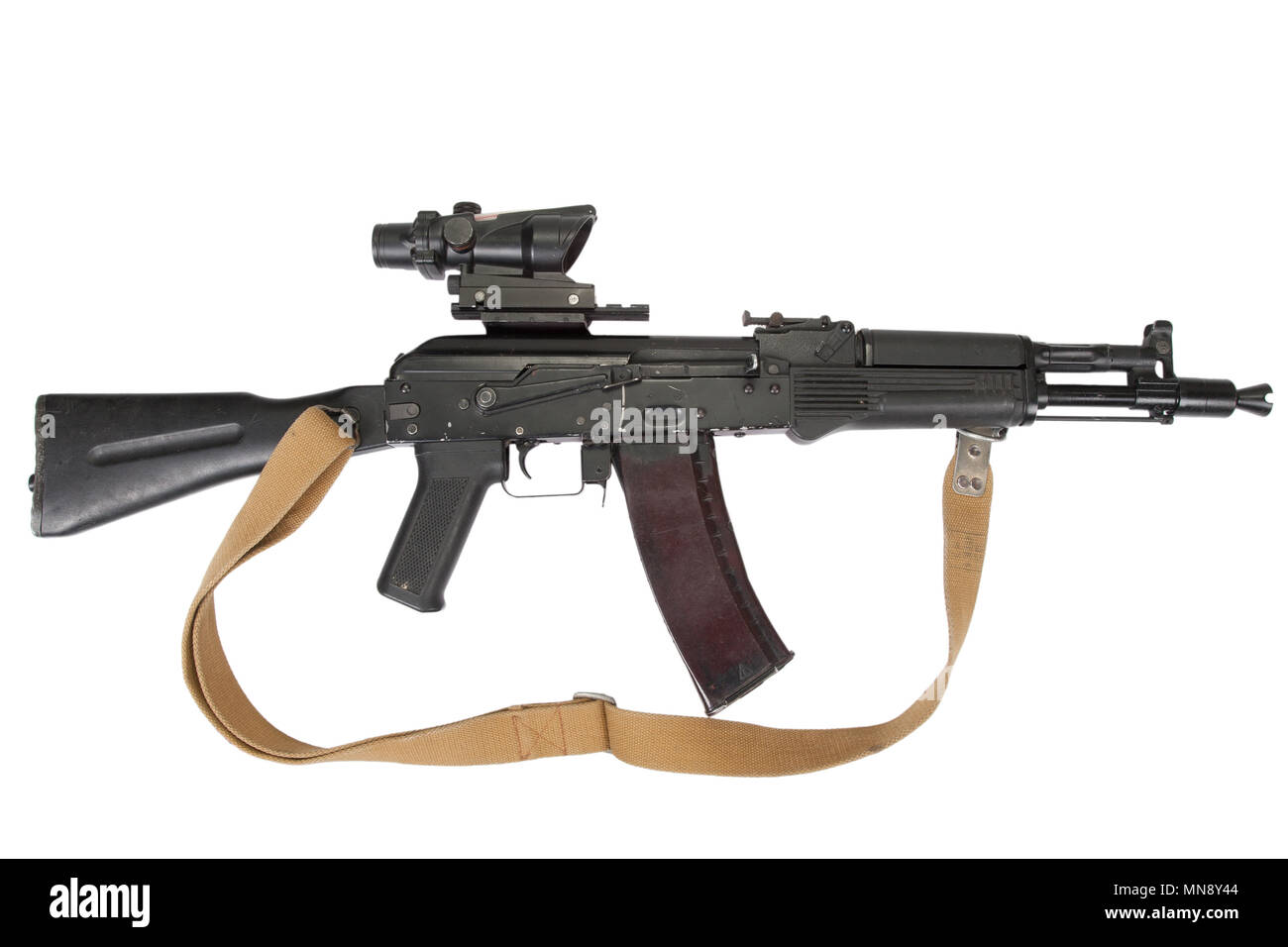 modern kalashnikov rifle on white Stock Photo - Alamy