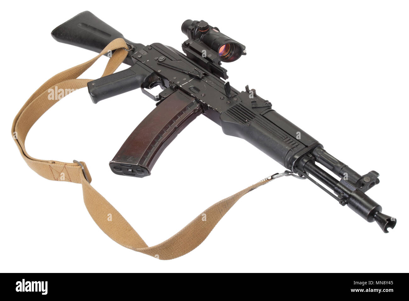 modern kalashnikov rifle on white Stock Photo - Alamy
