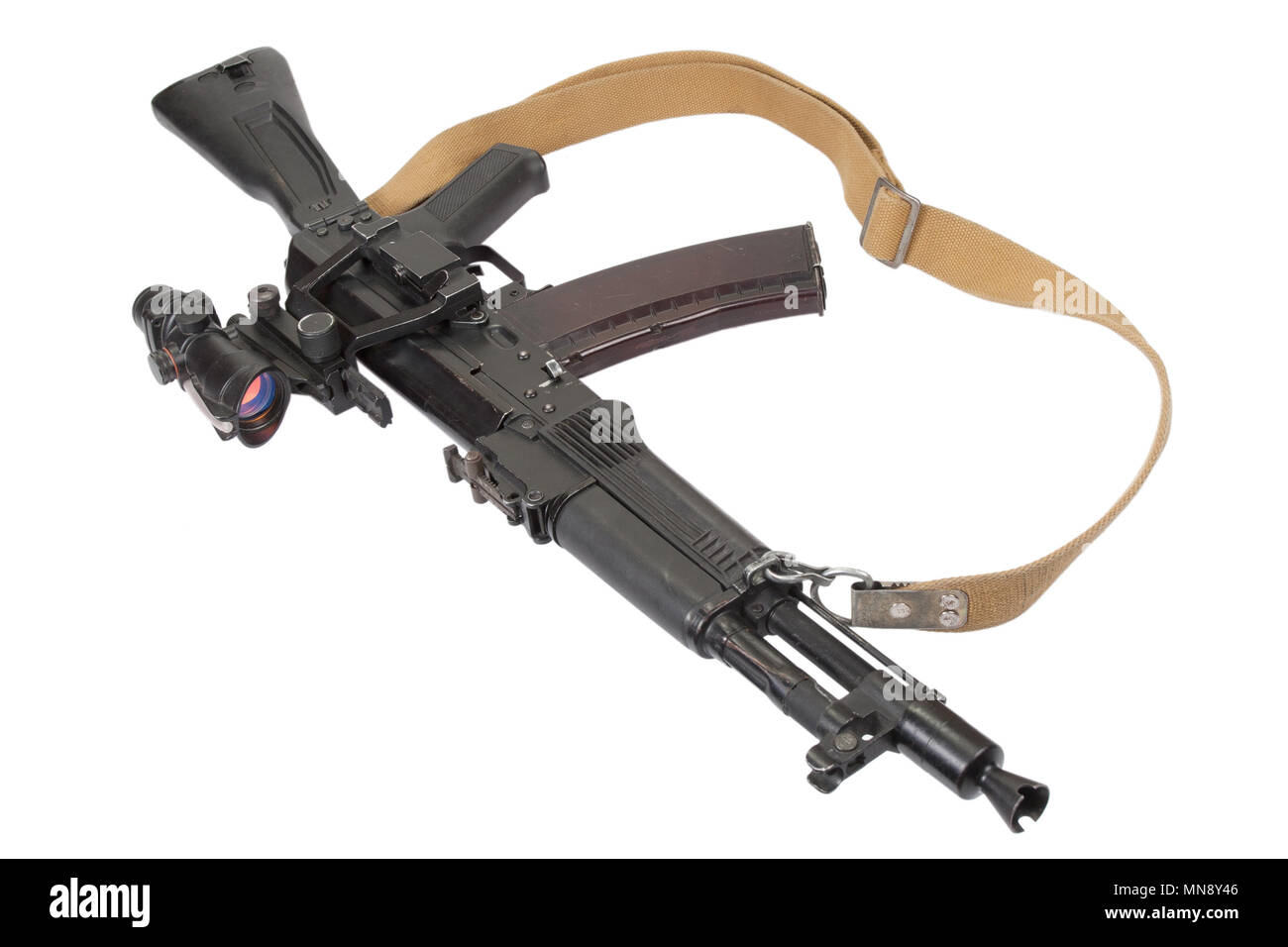 modern kalashnikov rifle on white Stock Photo - Alamy