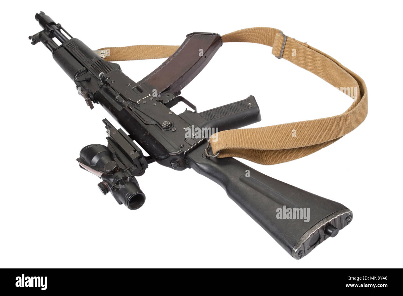 modern kalashnikov rifle on white Stock Photo - Alamy