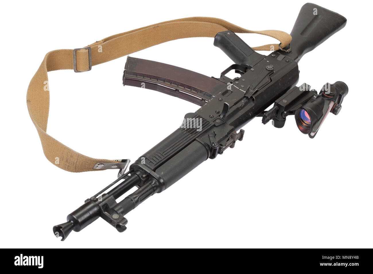 modern kalashnikov rifle on white Stock Photo - Alamy