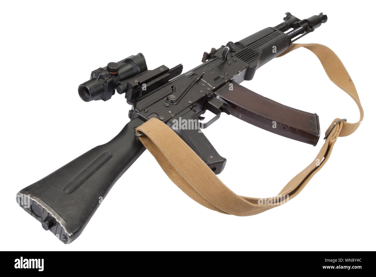 modern kalashnikov rifle on white Stock Photo - Alamy