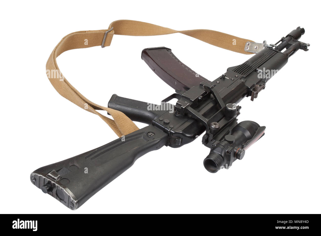 modern kalashnikov rifle on white Stock Photo - Alamy