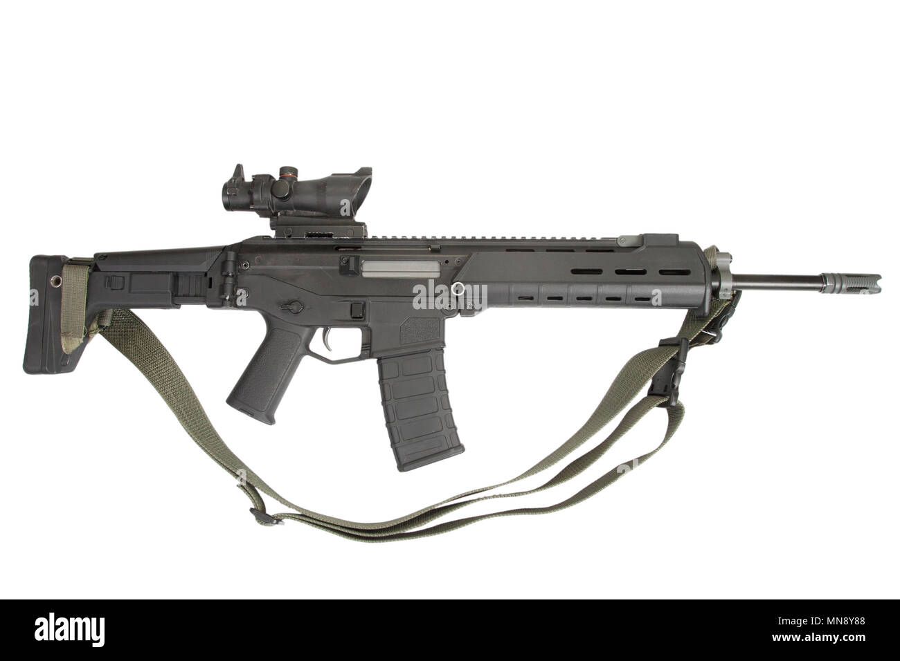 Modern assault rifle isolated Stock Photo - Alamy