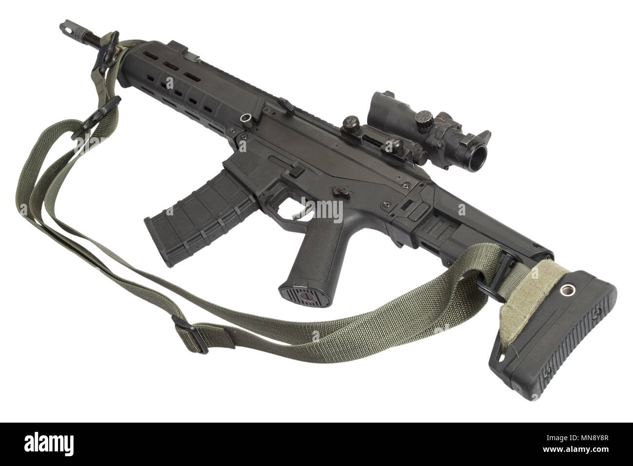 Modern assault rifle isolated Stock Photo - Alamy