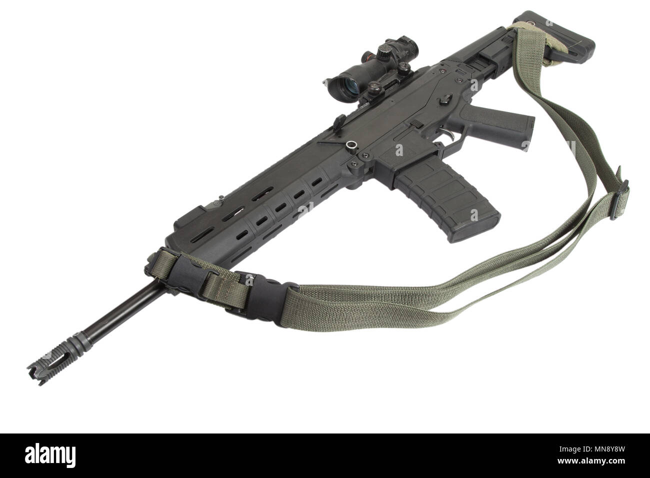 Modern assault rifle isolated Stock Photo - Alamy