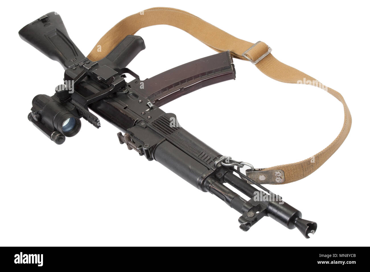 kalashnikov rifle with optic sight on white Stock Photo - Alamy