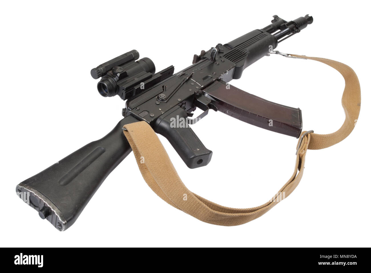 kalashnikov rifle with optic sight on white Stock Photo - Alamy