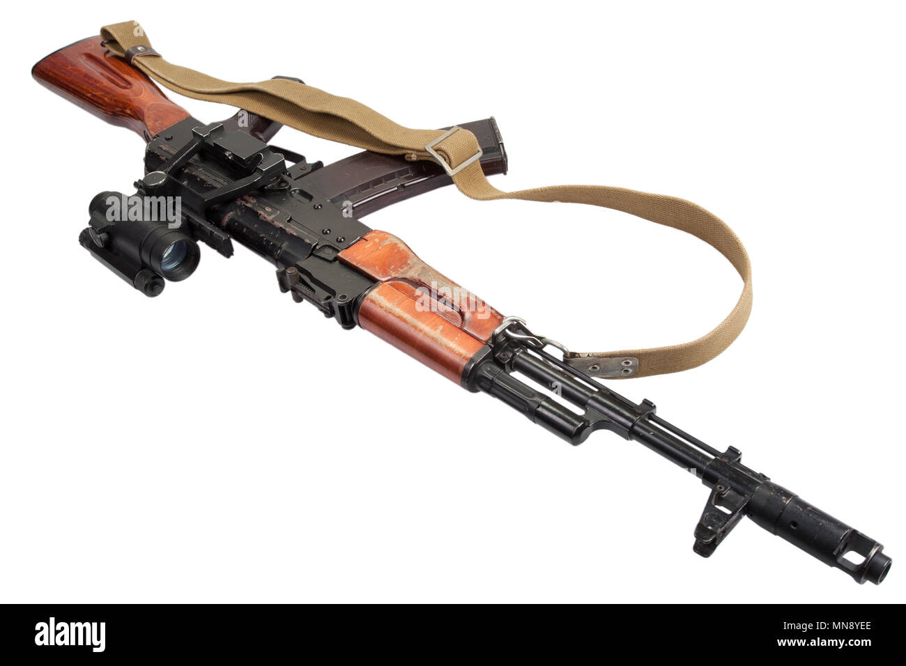 kalashnikov rifle with optic sight on white Stock Photo - Alamy